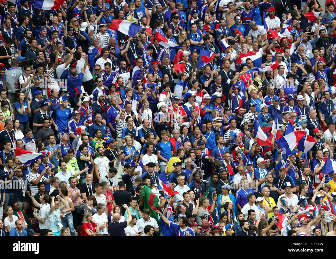 France fans in the stands during the FIFA World Cup Final at the ...