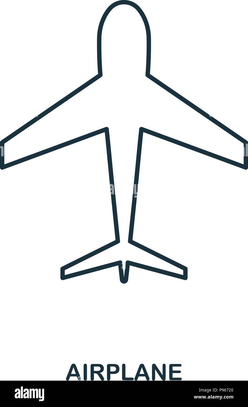 Airplane icon. Outline style icon design. UI. Illustration of airplane ...