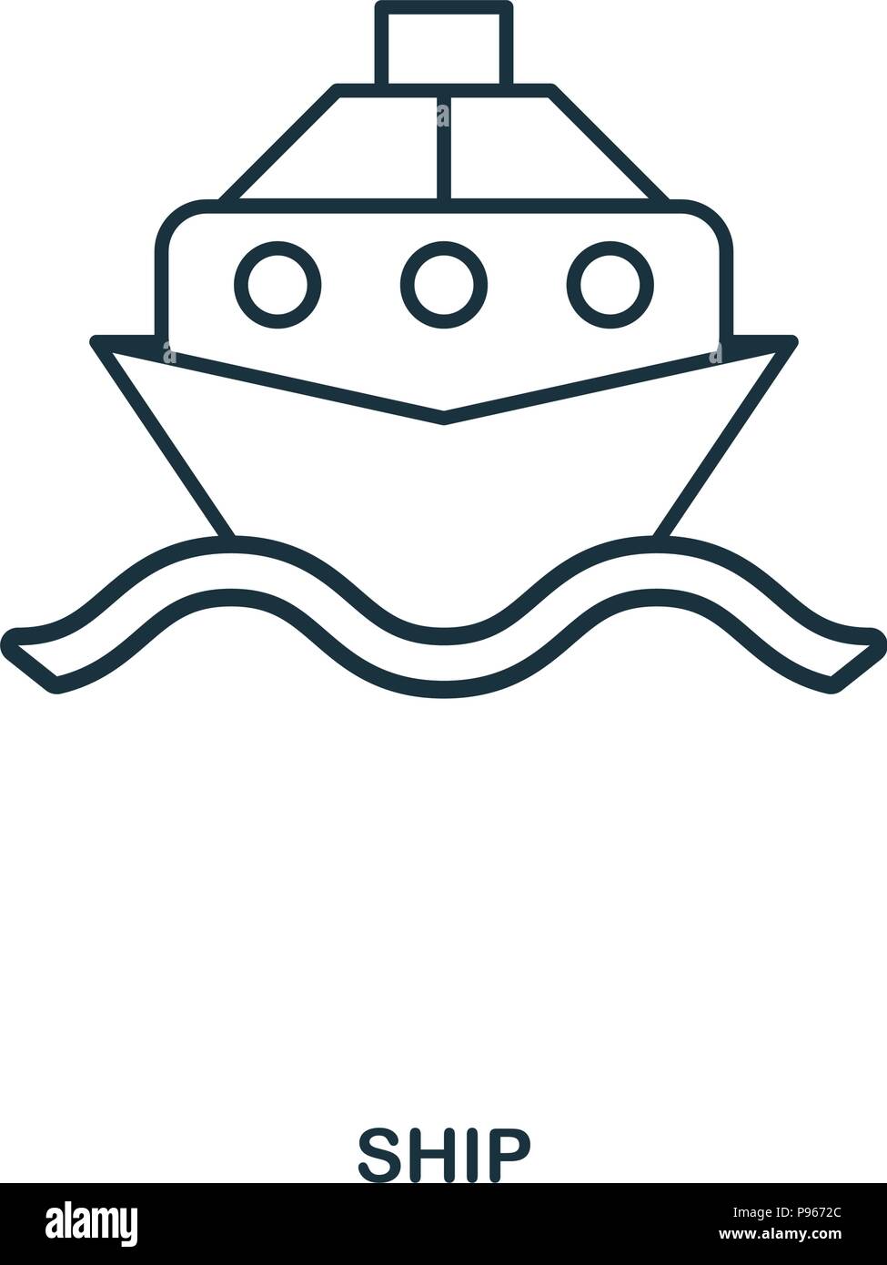 Ship icon. Outline style icon design. UI. Illustration of ship icon ...
