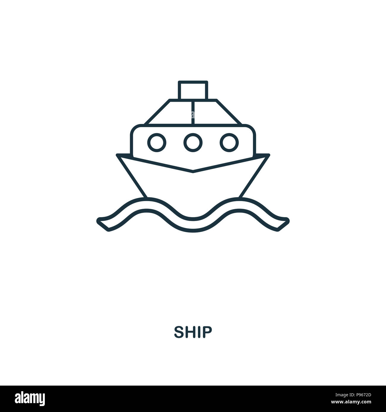 Ship icon. Outline style icon design. UI. Illustration of ship icon ...