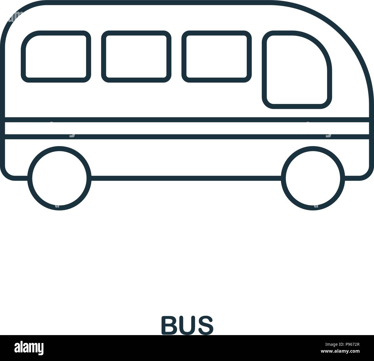 Bus icon. Outline style icon design. UI. Illustration of bus icon ...