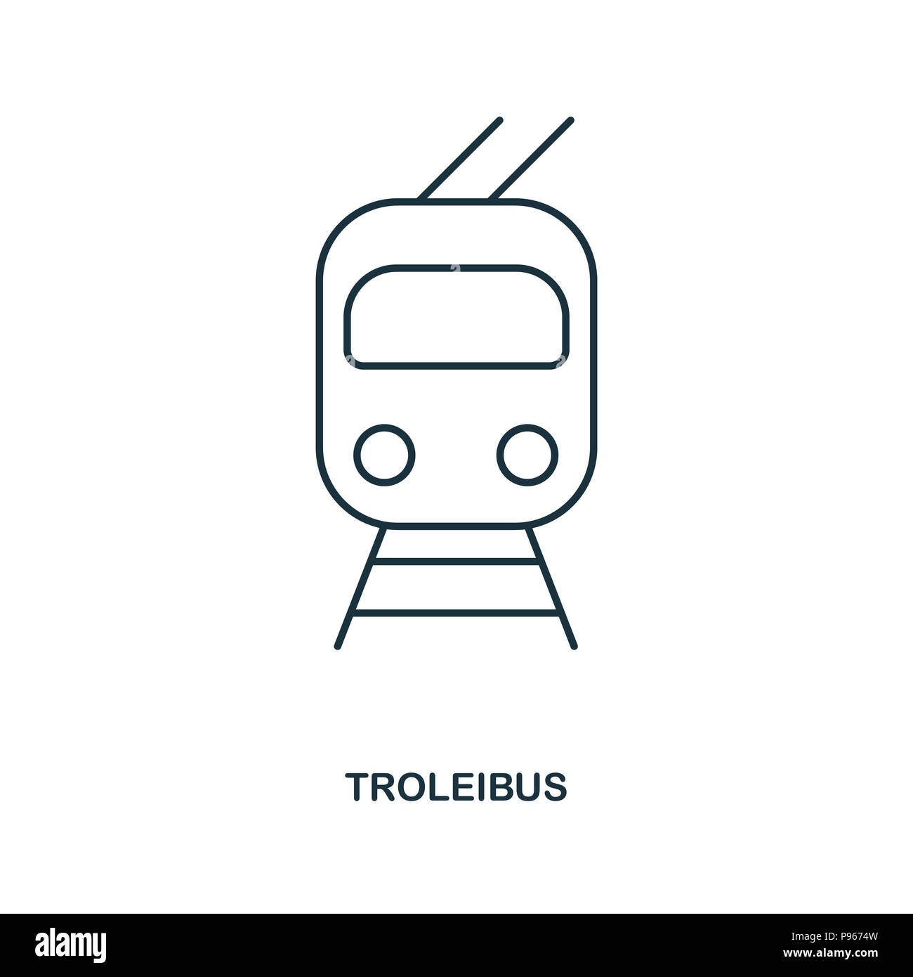 Trolleyibus icon. Outline style icon design. UI. Illustration of ... Trolleyibus icon. Outline style icon design. UI. Illustration of ...