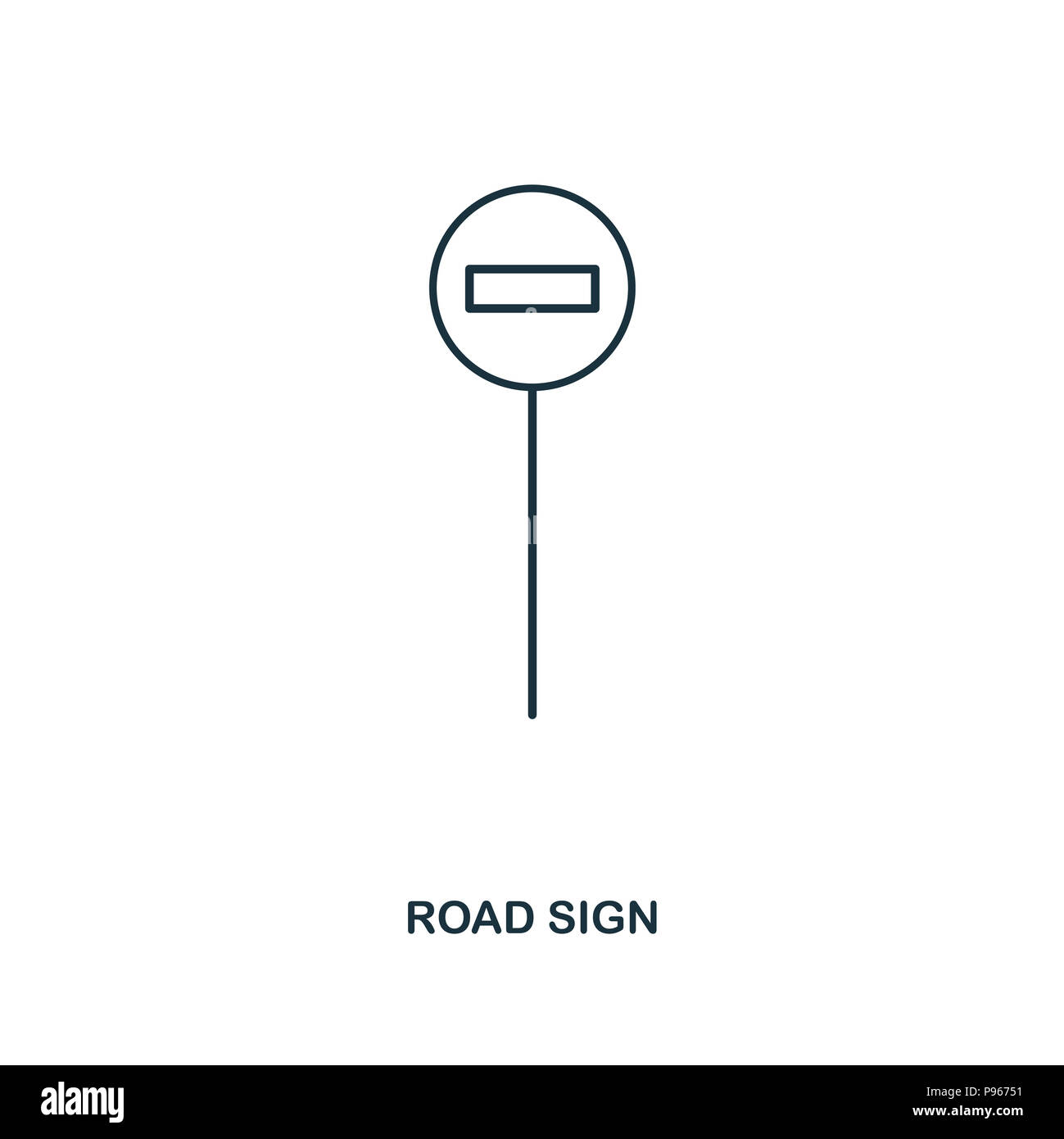 Road sign icon. Outline style icon design. UI. Illustration of road ...
