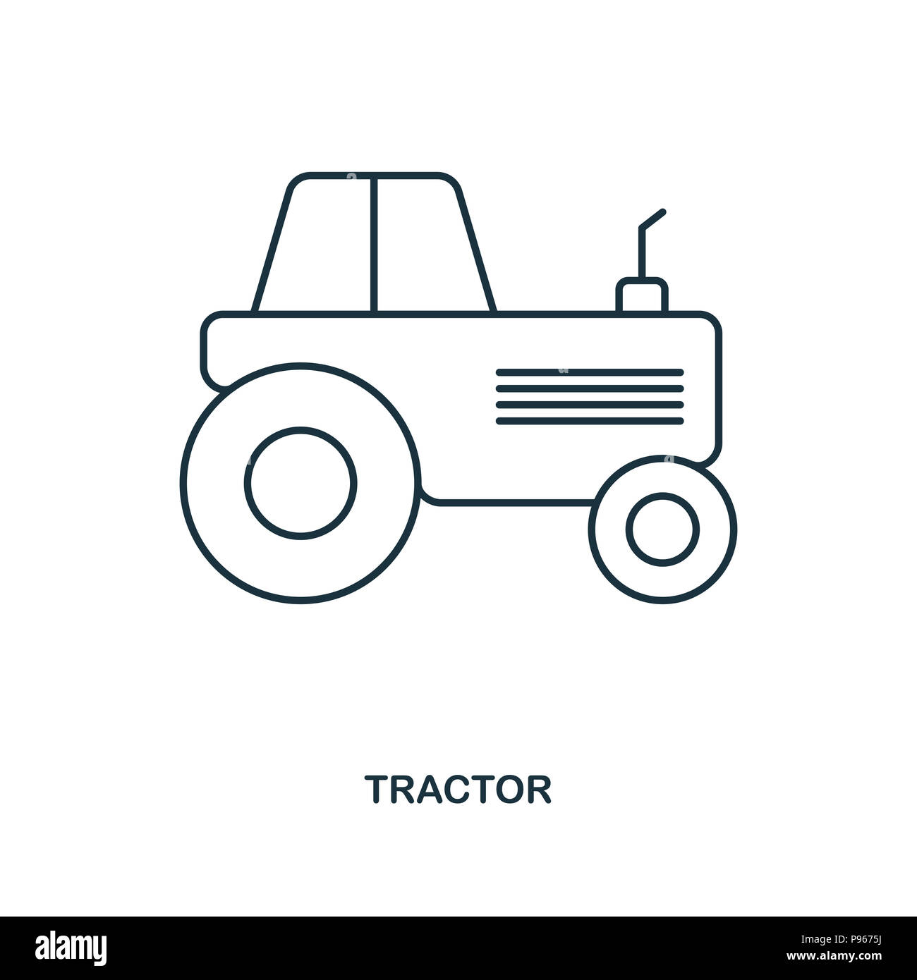 Tractor icon. Outline style icon design. UI. Illustration of tractor ...