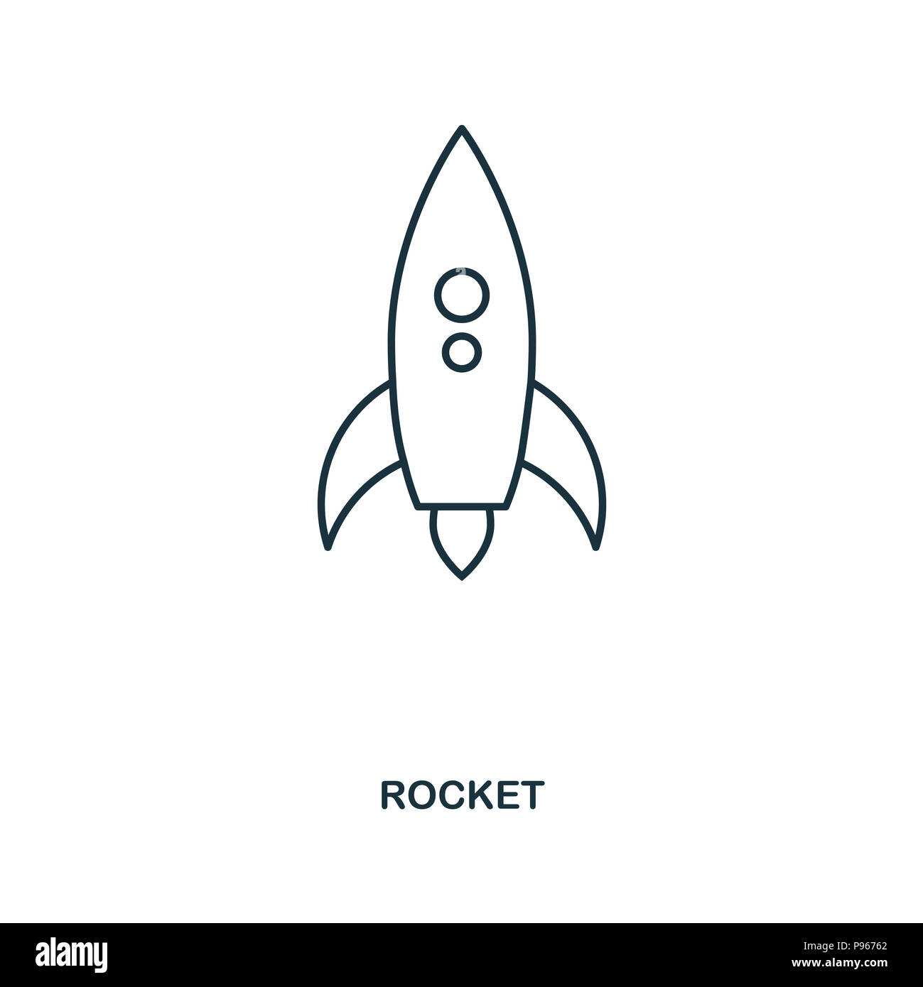 Rocket icon. Outline style icon design. UI. Illustration of rocket icon ...