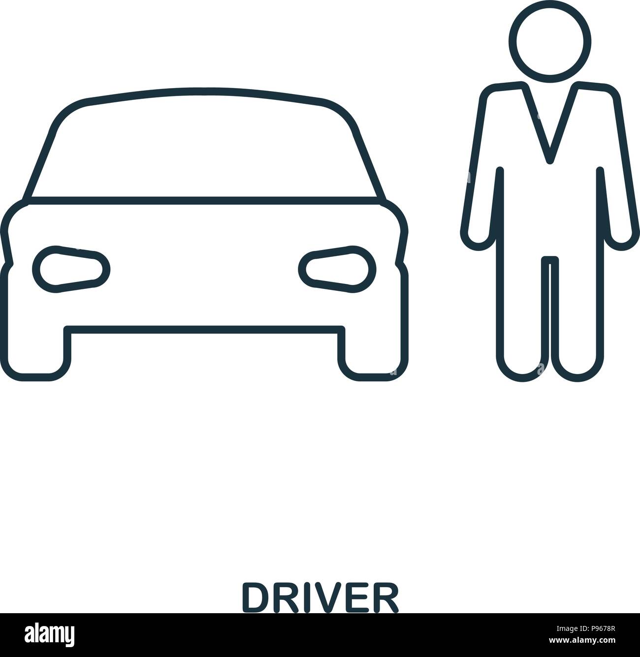 Car Driver icon. Outline style icon design. UI. Illustration of car ...