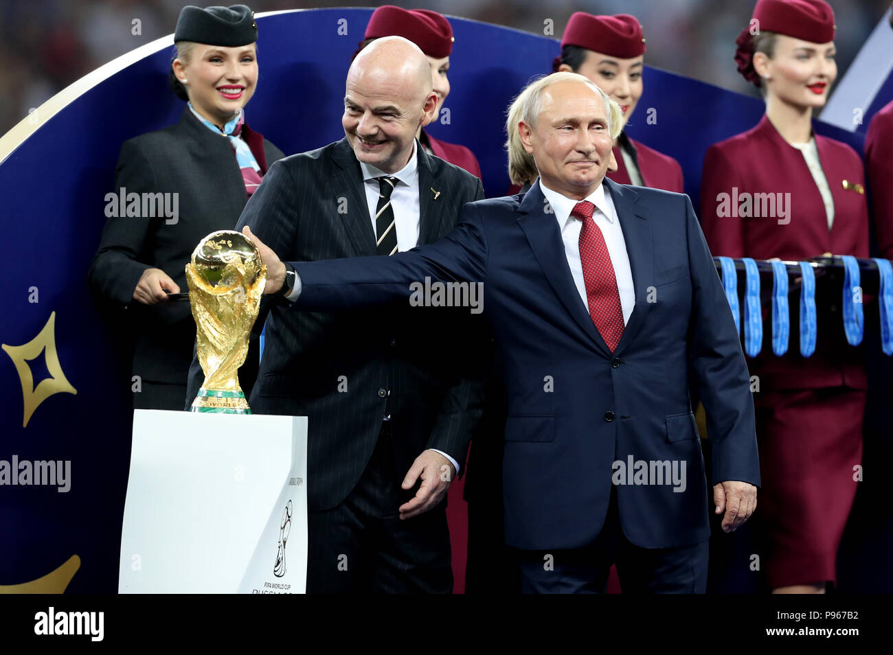 Fifa President Gianni Infantino (left) and Russian President Vladimir ...