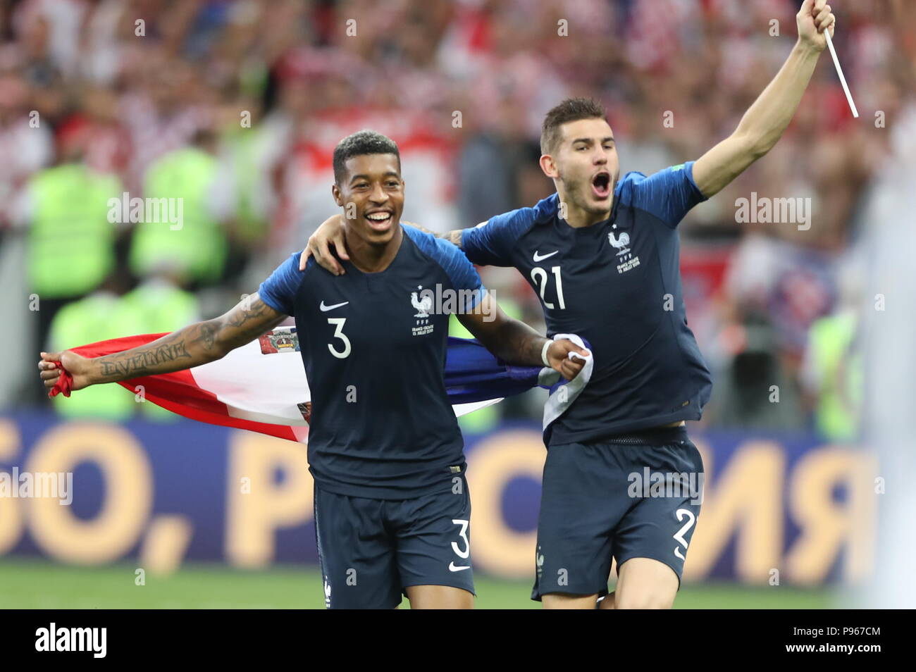 France's Presnel Kimpembe (left) and Lucas Hernandez celebrate after ...