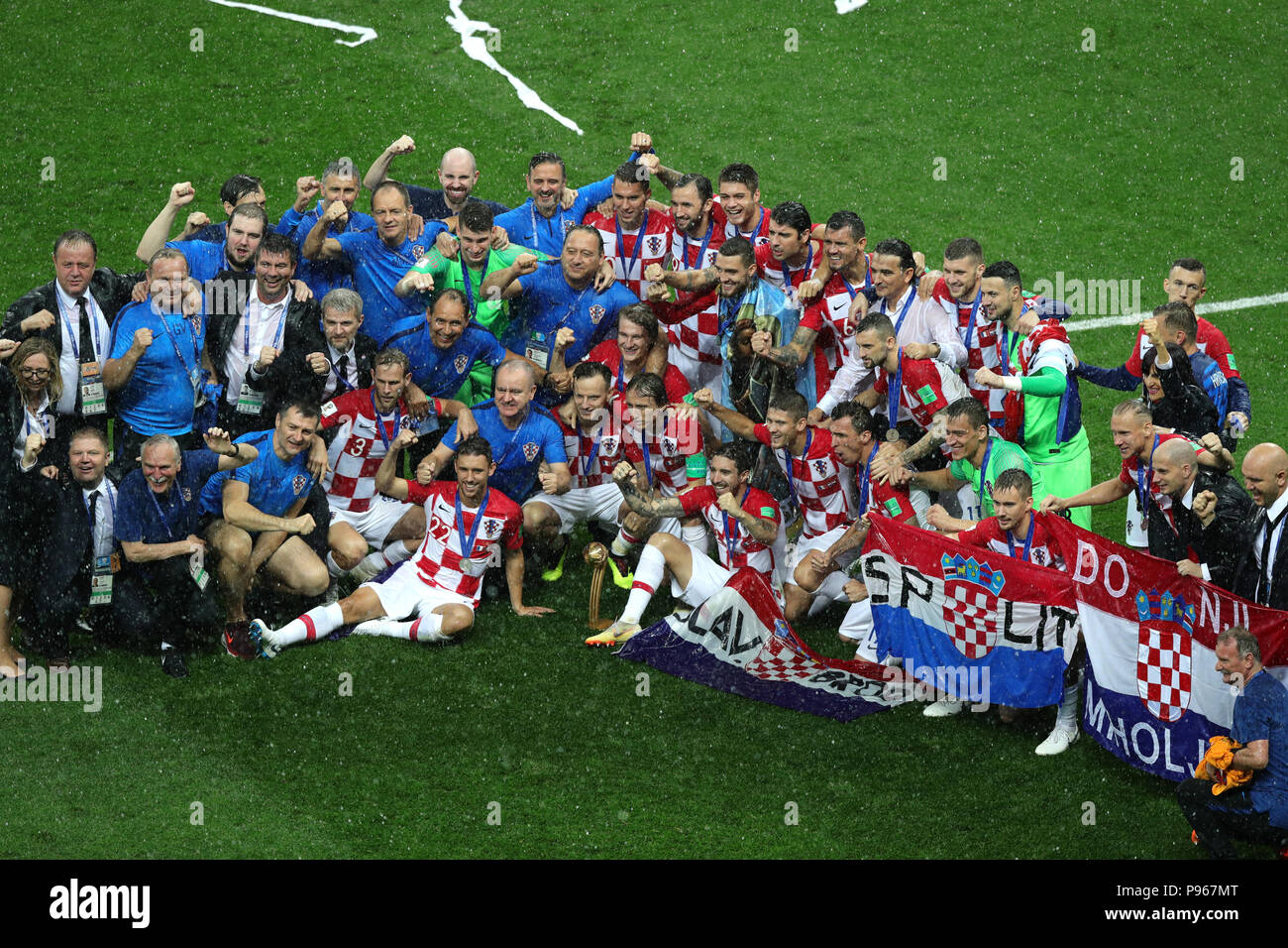Croatia pose with their runners up medals after the FIFA World Cup ...