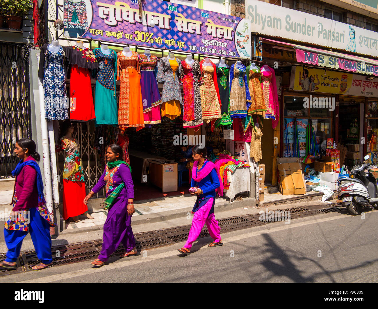 Shop selling indian traditional clothes at Malital, Nainital ...