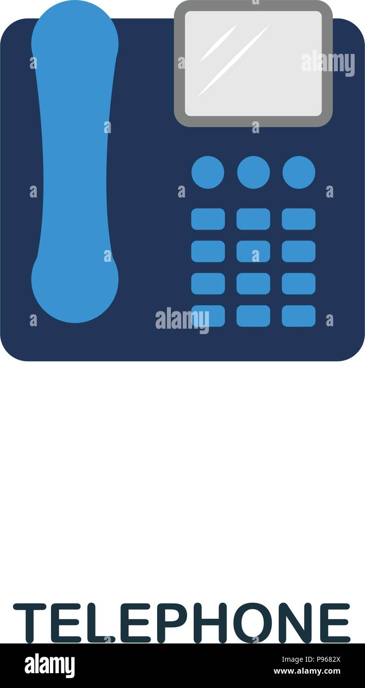 Telephone flat icon. Premium style flat icon design. UI. Illustration ...