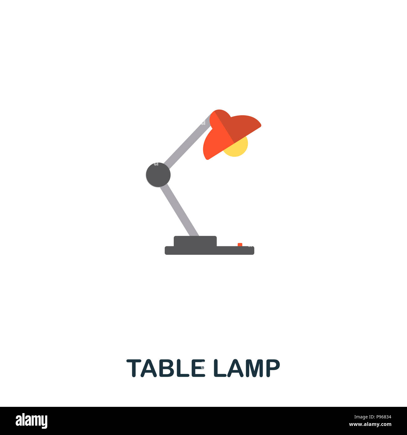 Table Lamp flat icon. Premium style flat icon design. UI. Illustration ...
