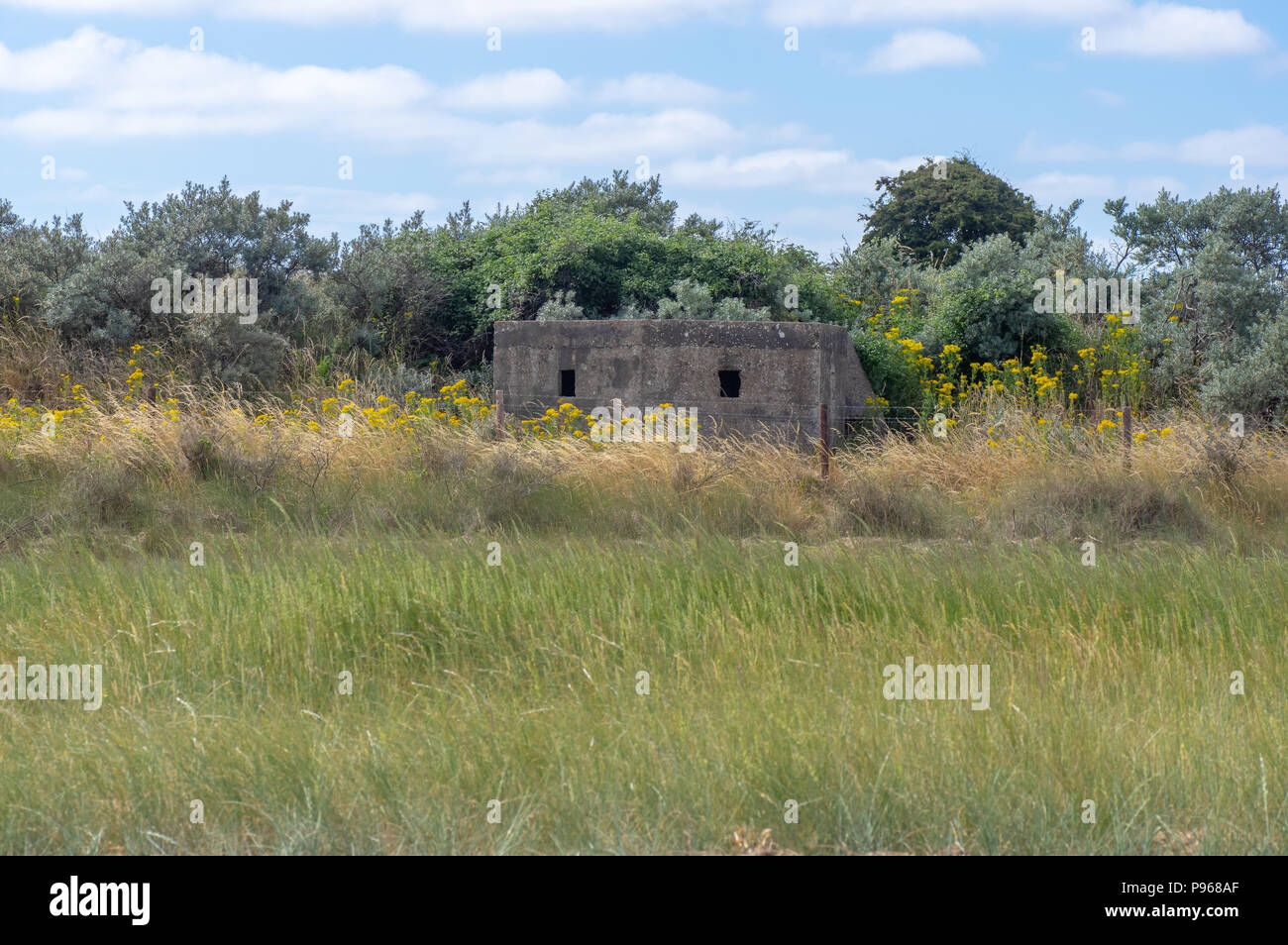 World War Two pillbox at Gibraltar Point. Military defense standing in ...