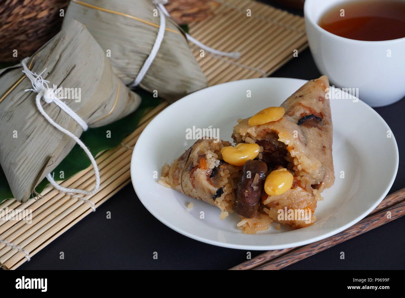 Close up sticky rice dumpling Stock Photo - Alamy