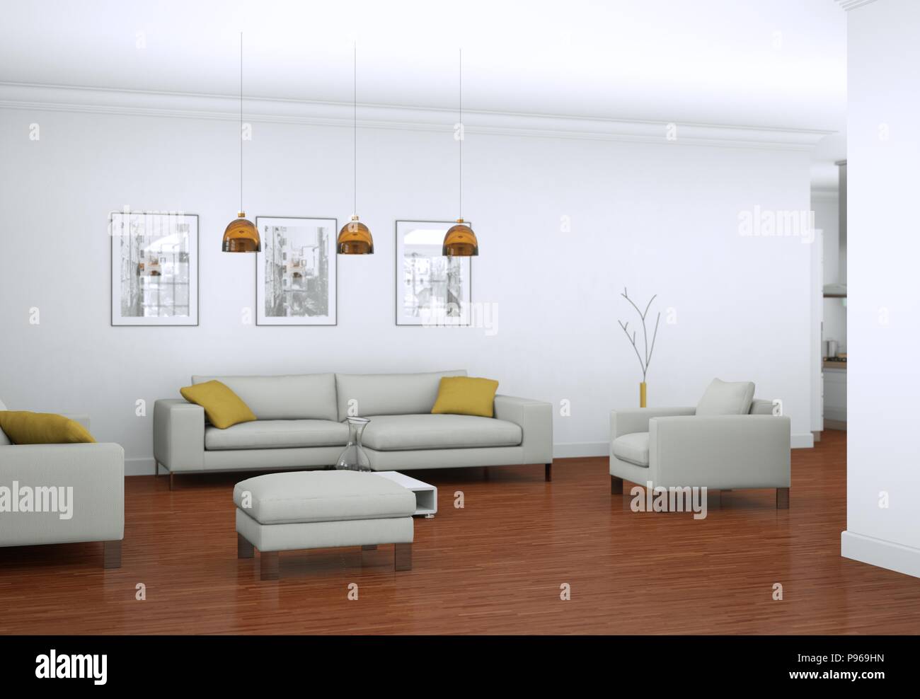 modern bright living room interior design Stock Photo - Alamy