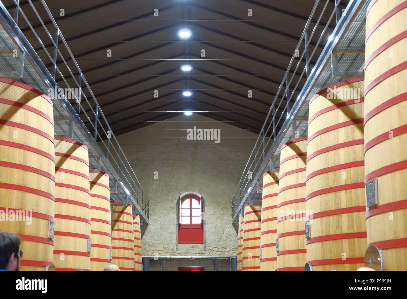 Elciego,,Alava Spain. April 23, 2018: Interior of a wine cellar of the ...