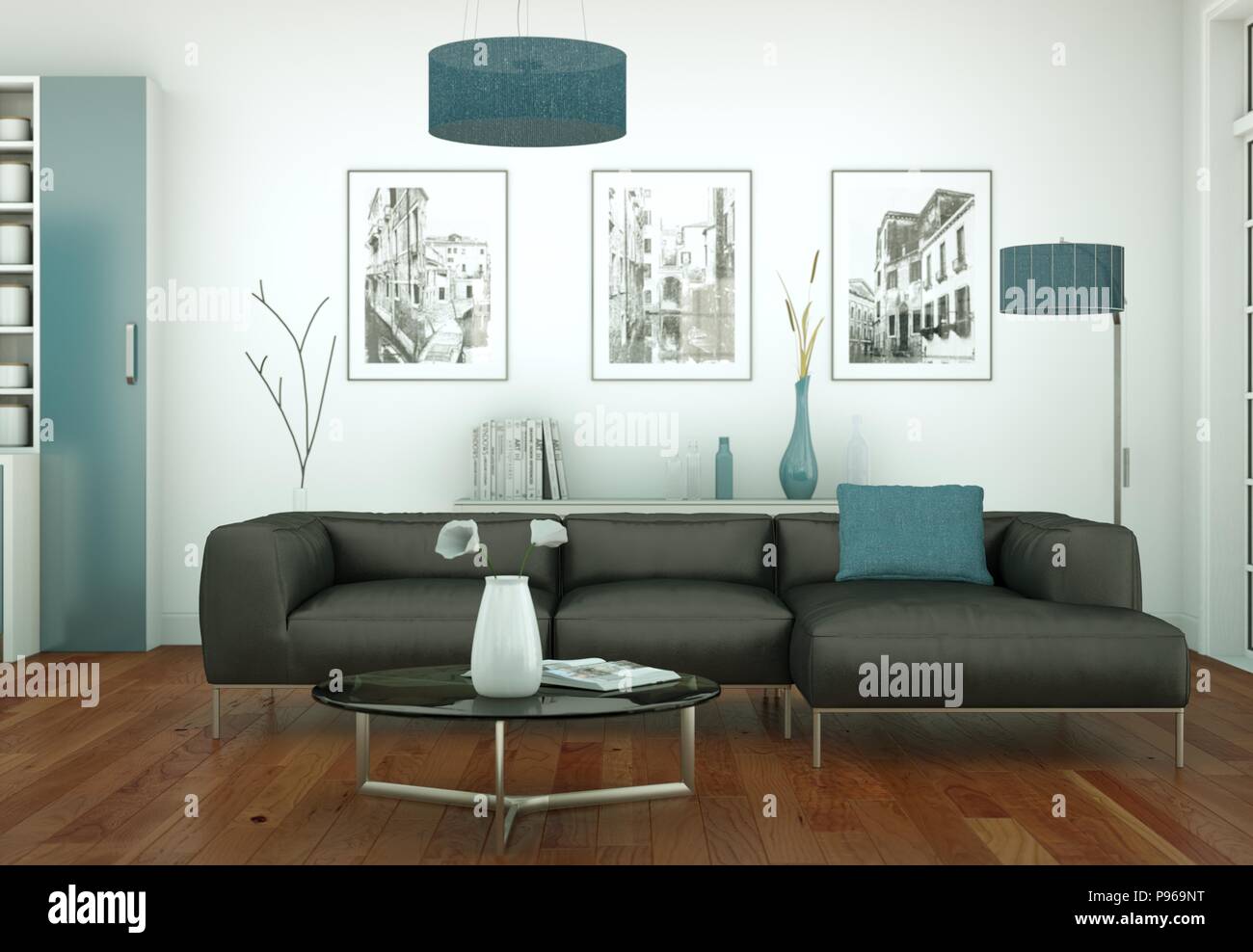 modern bright living room interior design Stock Photo - Alamy