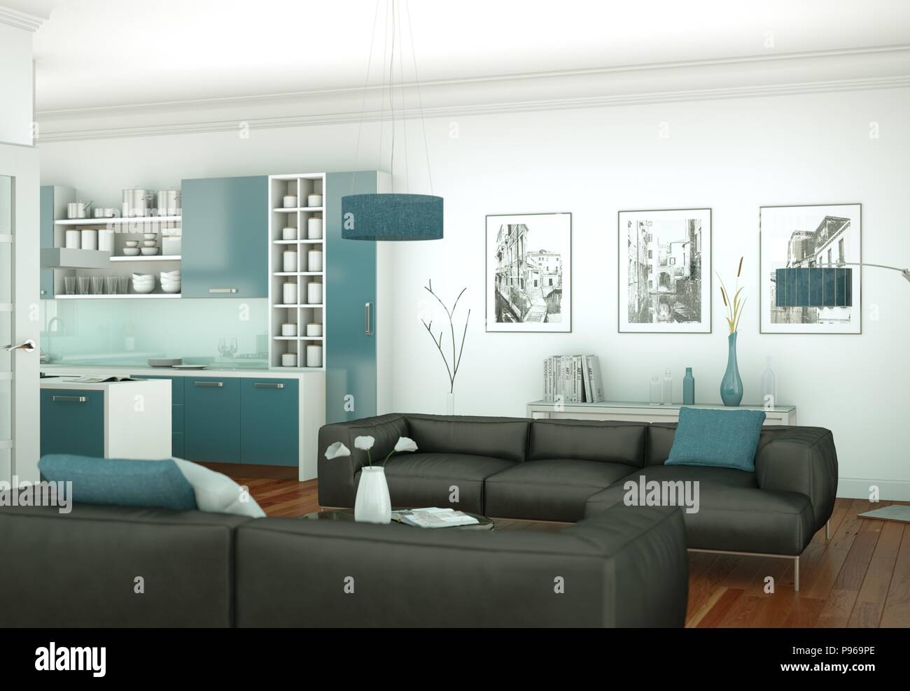 modern bright living room interior design Stock Photo - Alamy