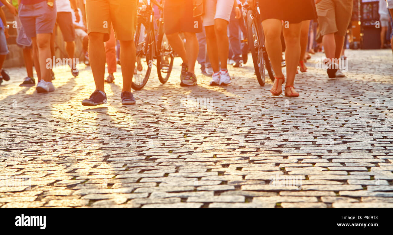 people walking on city street Stock Photo - Alamy