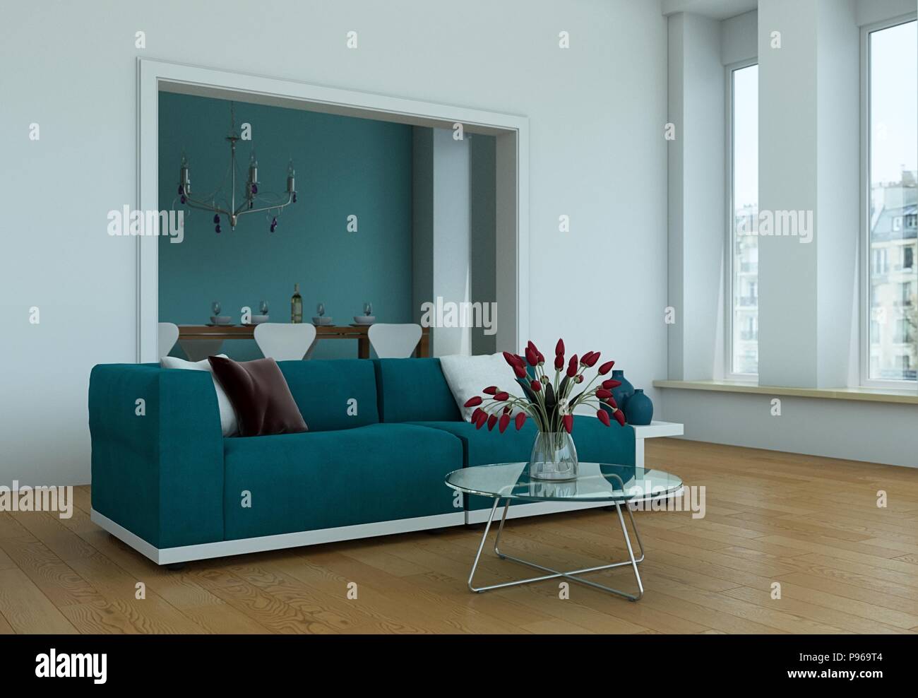 modern bright living room interior design Stock Photo - Alamy