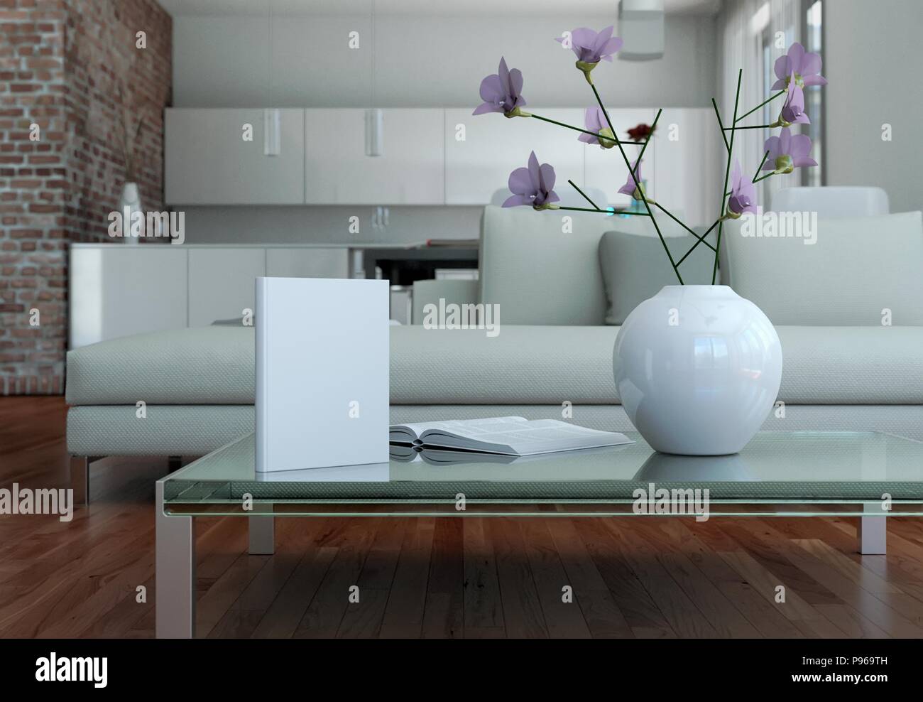 modern bright living room interior design Stock Photo - Alamy