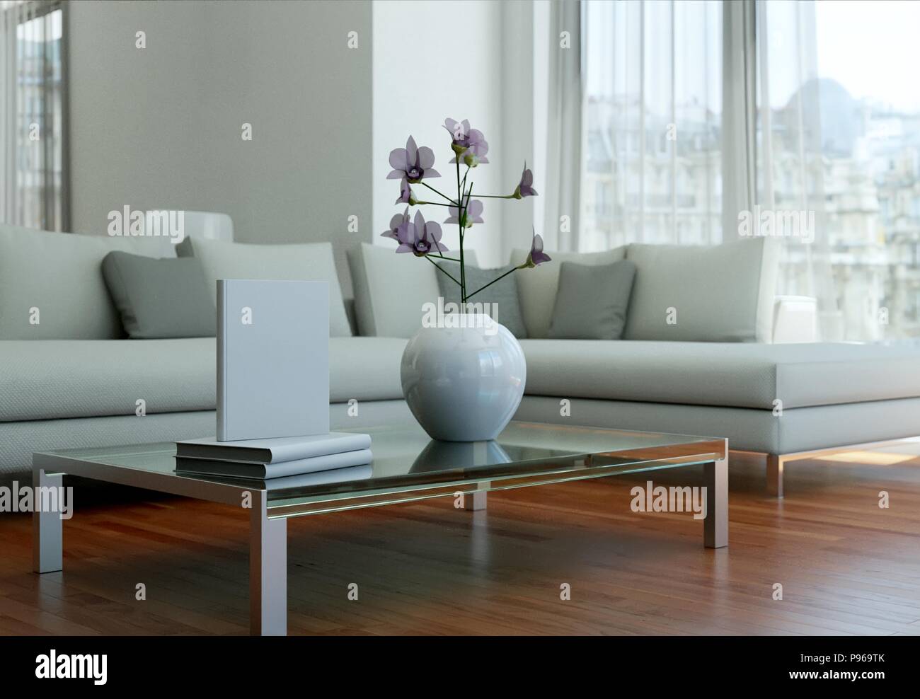 modern bright living room interior design Stock Photo - Alamy