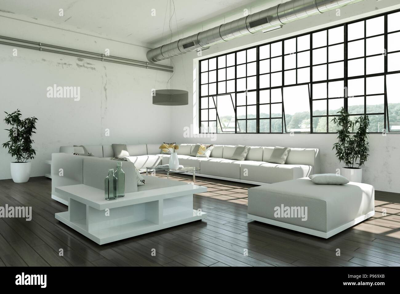 modern bright living room interior design Stock Photo - Alamy