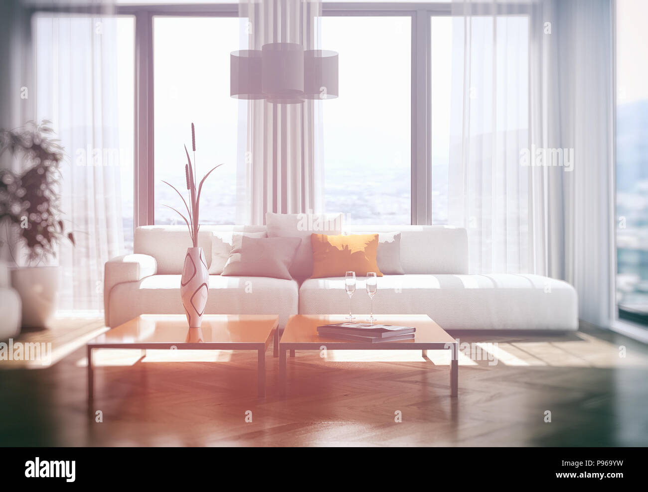 modern bright living room interior design Stock Photo - Alamy