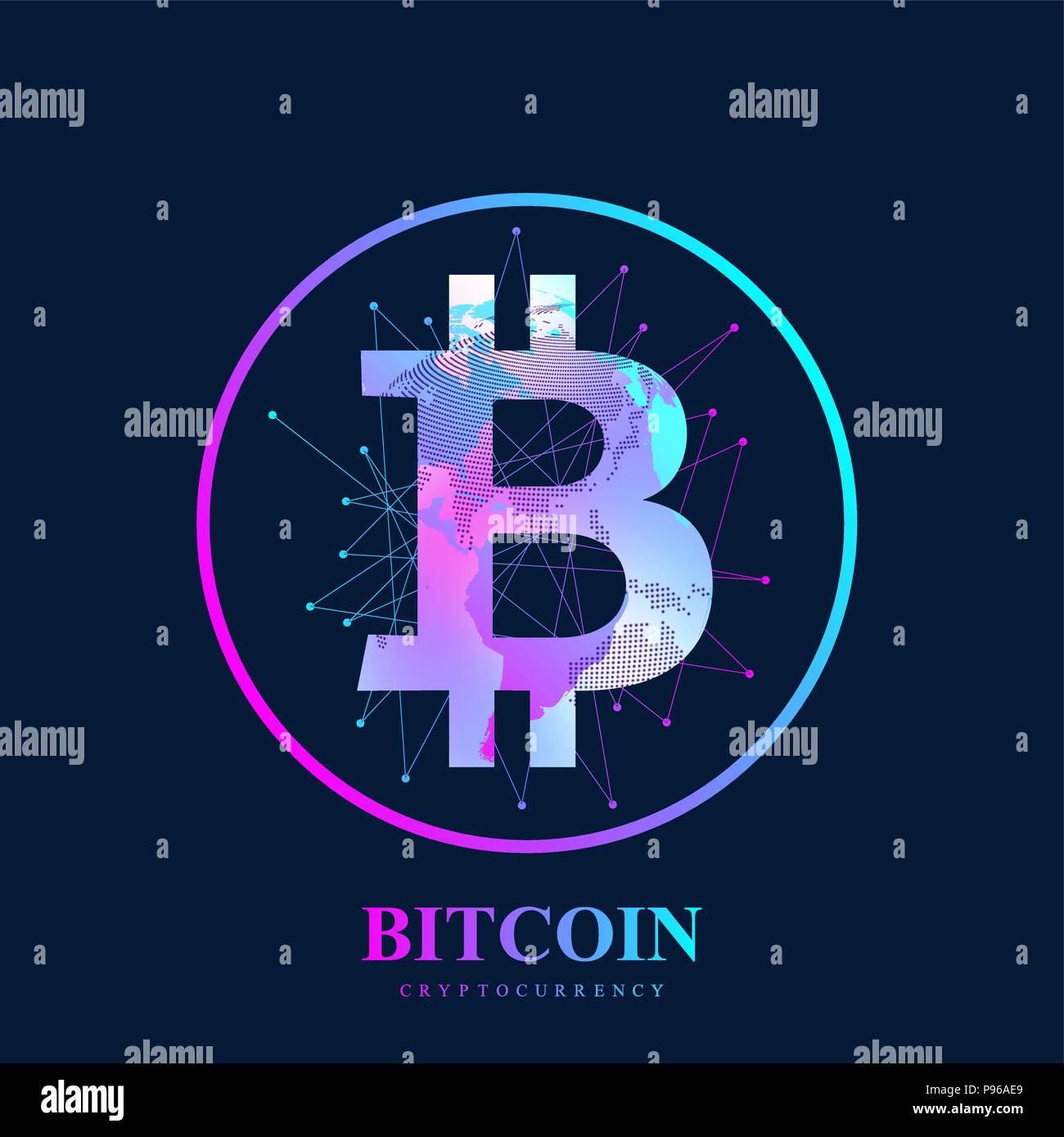 Bitcoin. Physical bit coin. Bitcoin digital currency coin damage world ...