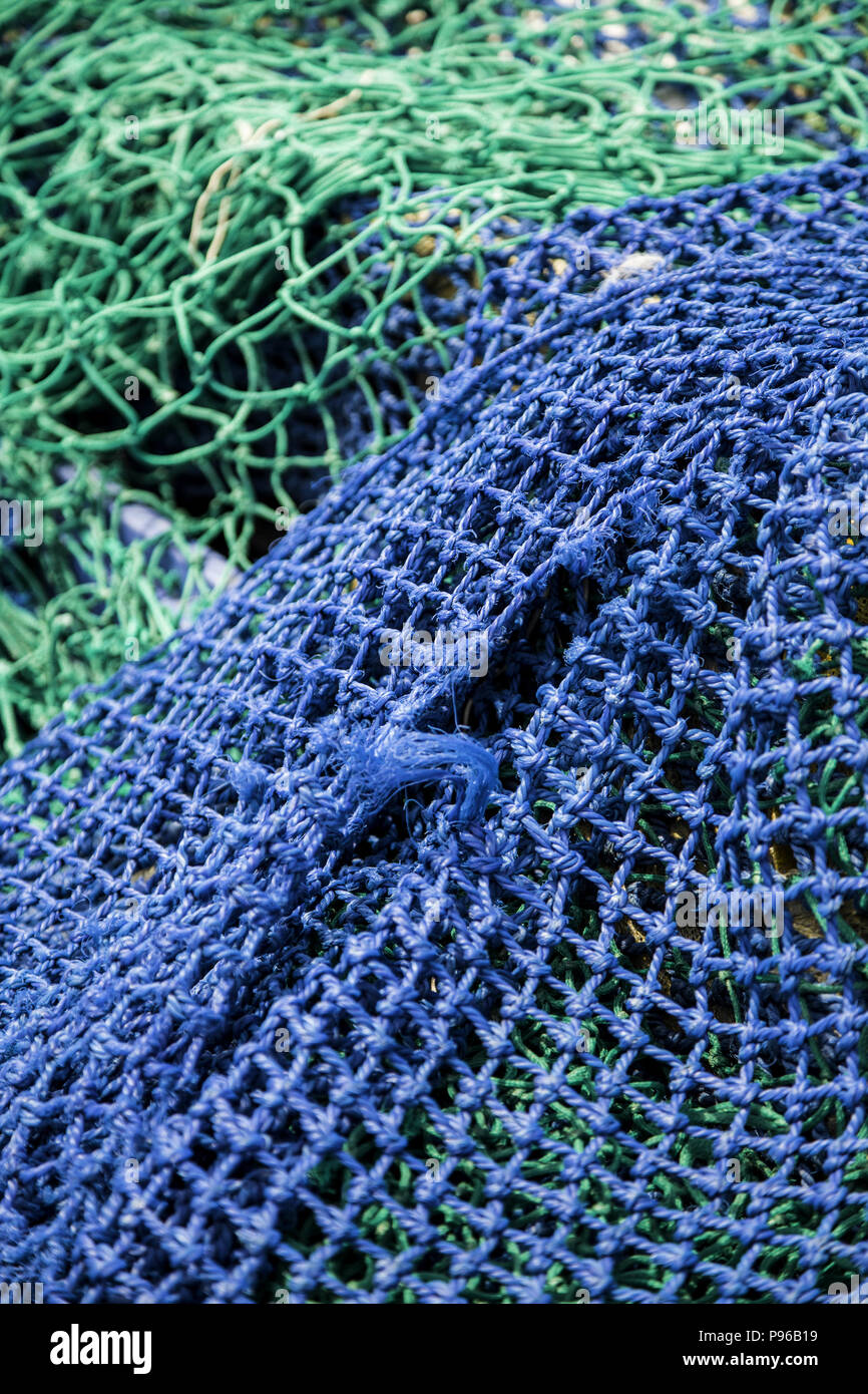 Old fishing nets, tool detail for fishing, sea food Stock Photo - Alamy
