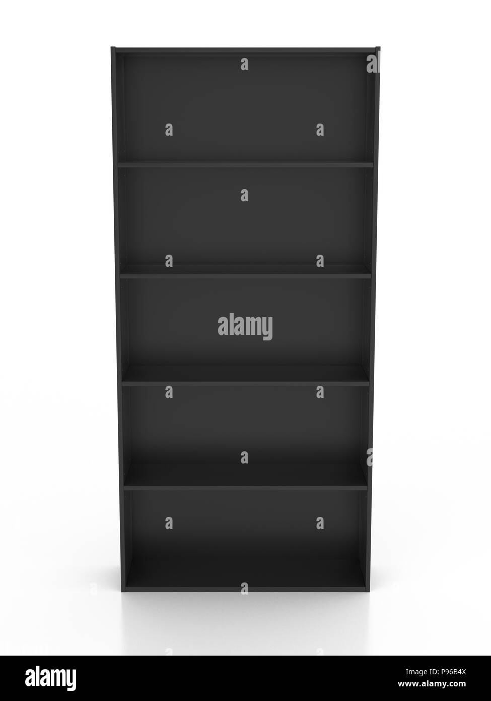 Empty black bookcase isolated on white background. Include clipping ...