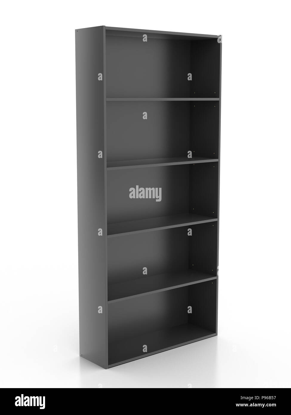 Empty black bookcase isolated on white background. Include clipping ...