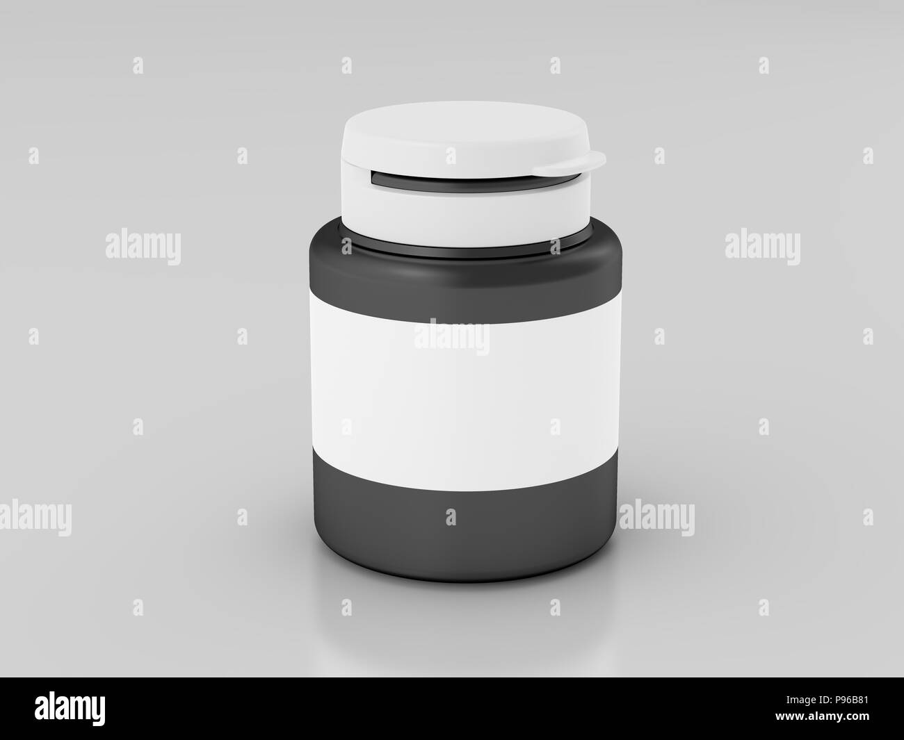 Medication container for sports nutrition or drugs isolated on white ...