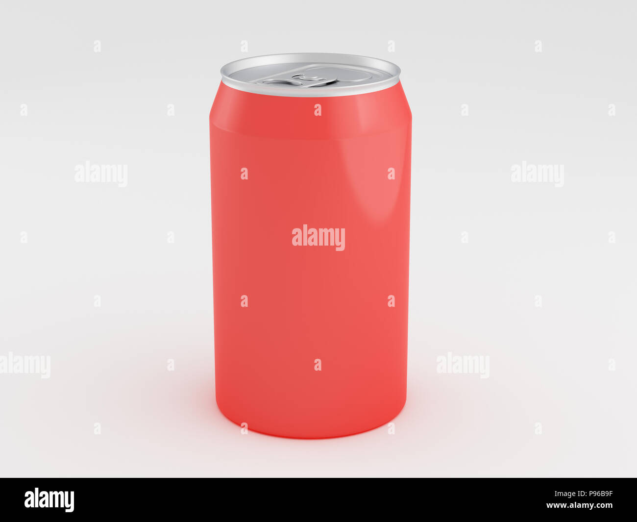 Red aluminum can mockup isolated on white background. Include clipping ...