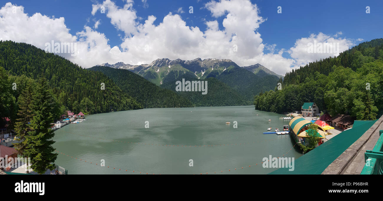 View from the observation deck on Lake Ritsa in Abkhazia Stock Photo ...
