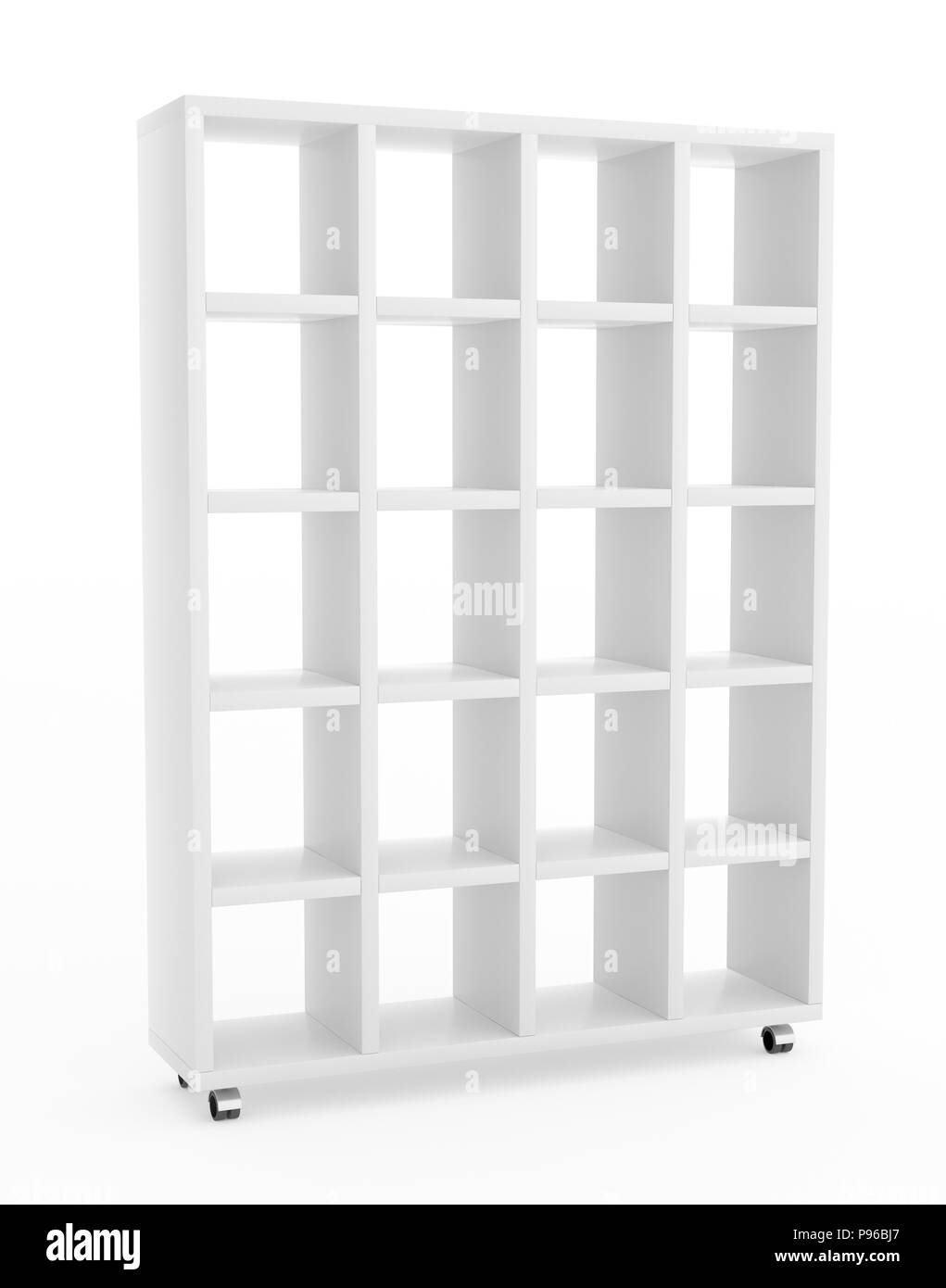 Empty white book rack isolated on white background. Include clipping ...