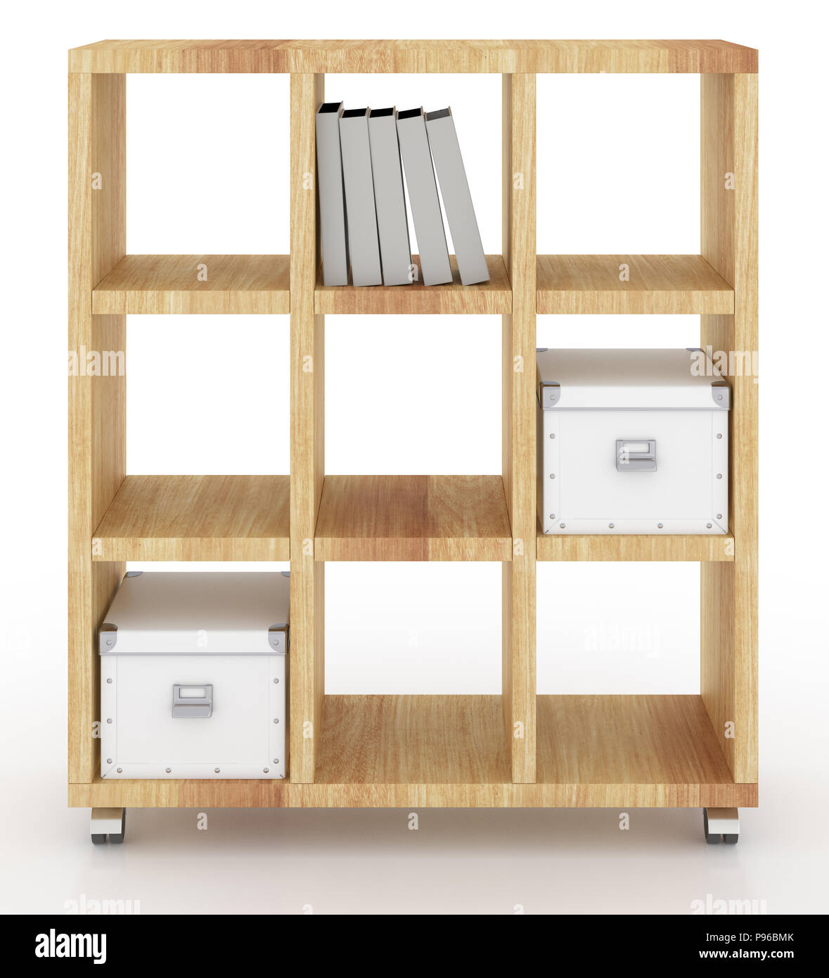 Wooden book rack isolated on white background. Include clipping path ...