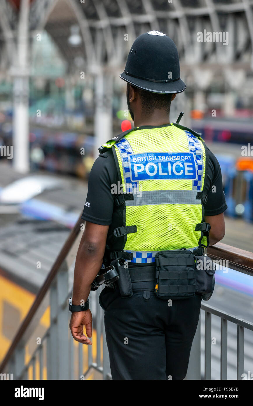British Transport Police at Paddington Station in London Stock Photo ...