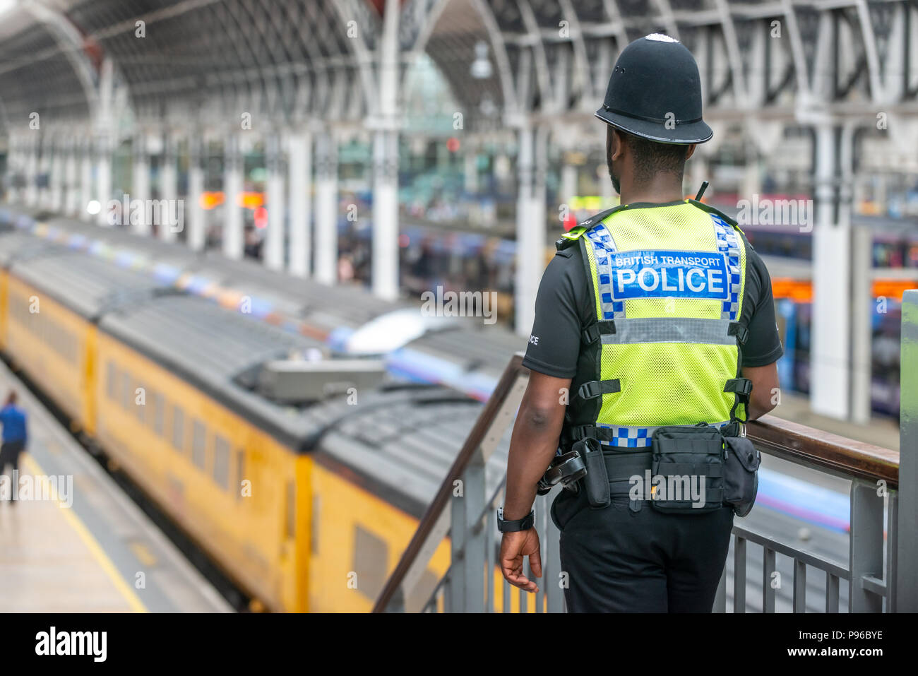 British Transport Police at Paddington Station in London Stock Photo ...