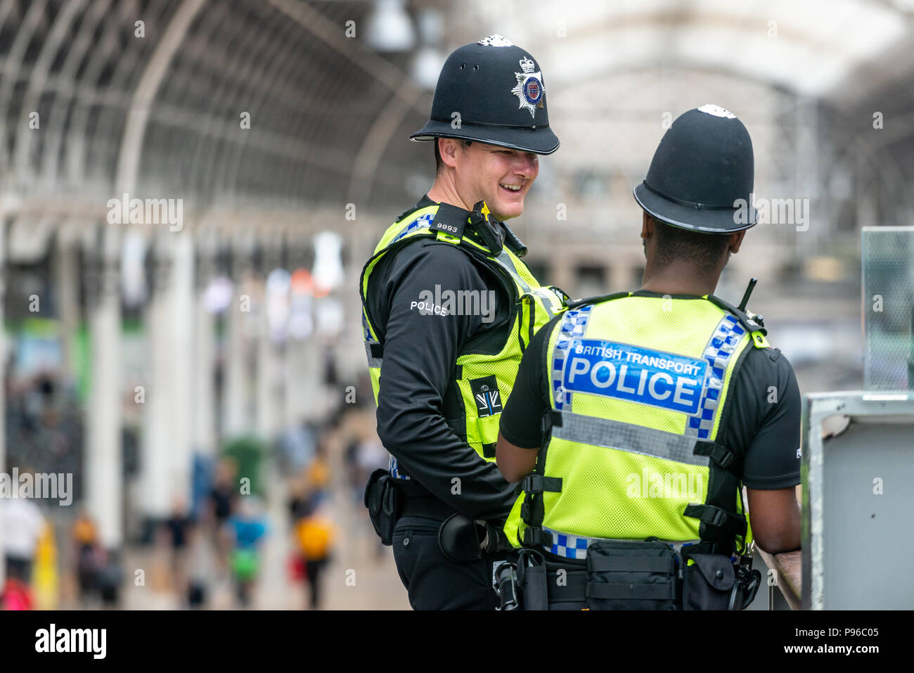 British Transport Police at Paddington Station in London Stock Photo ...