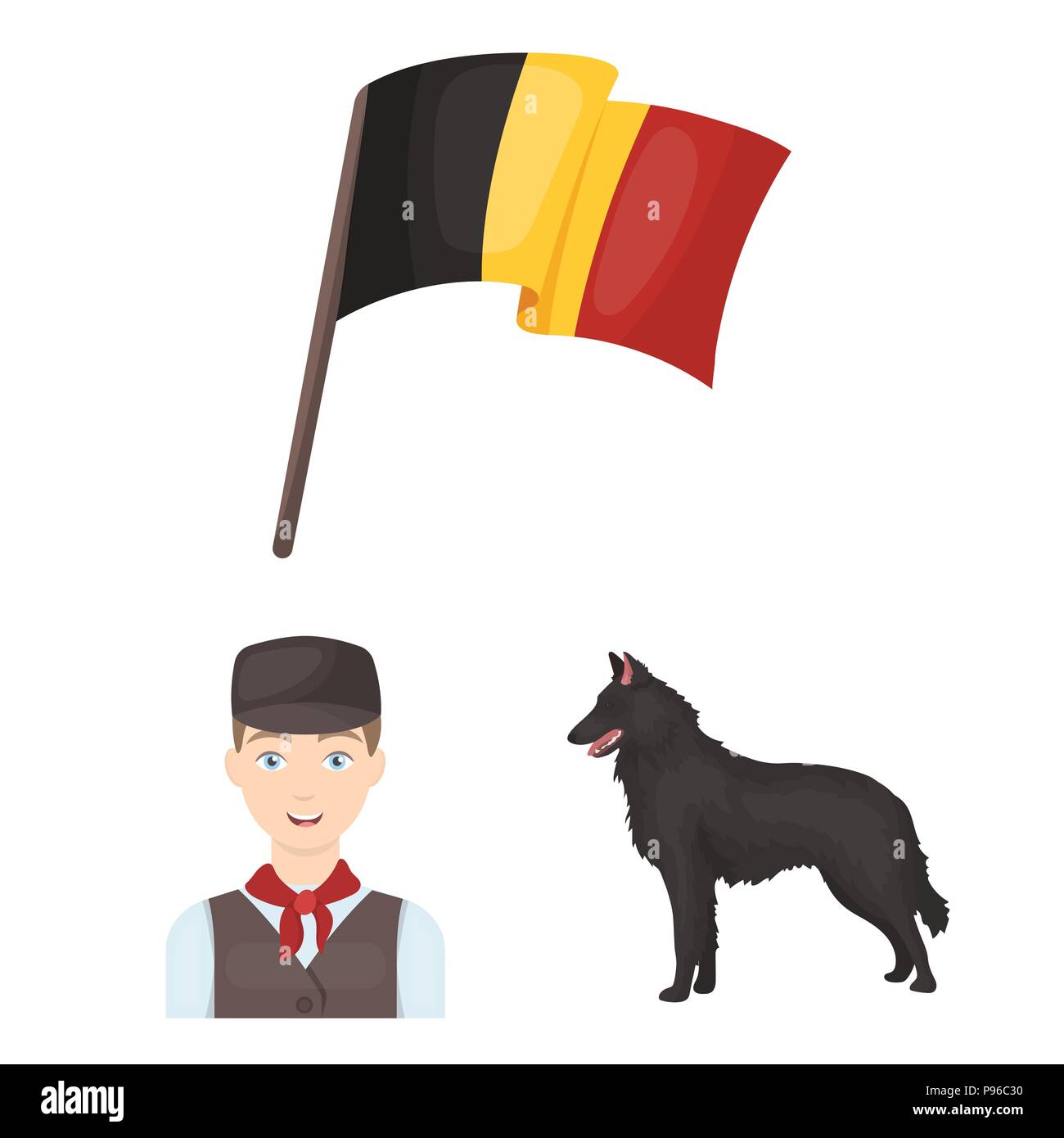 Country Belgium cartoon icons in set collection for design.Travel and ...