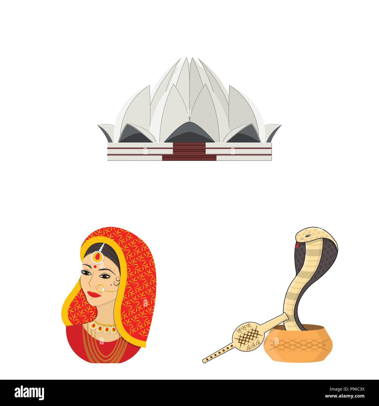 Country India cartoon icons in set collection for design.India and ...