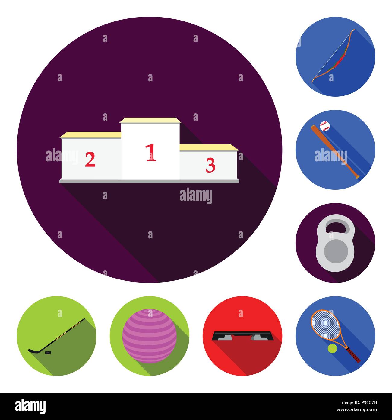 Different kinds of sports flat icons in set collection for design ...