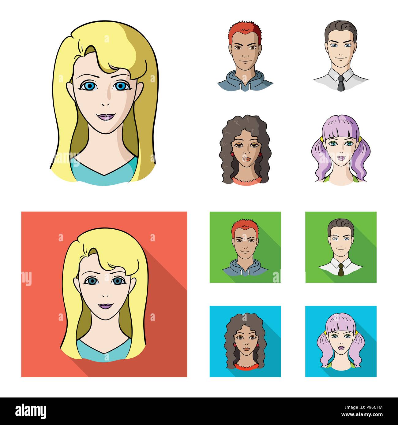 Woman looks at sign Stock Vector Images - Alamy