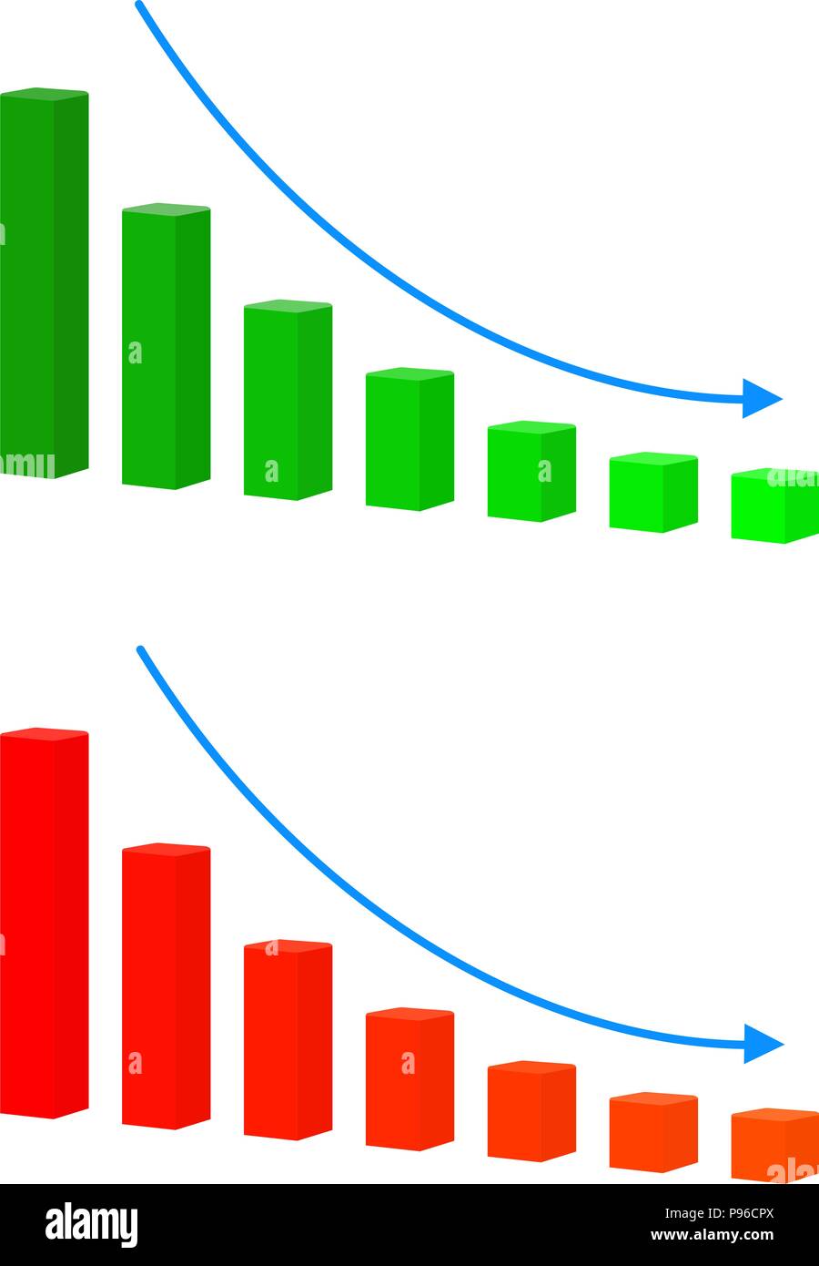Chart with bars declining raster icon. Decrease sign icon. Finance graph symbol Stock Photo - Alamy
