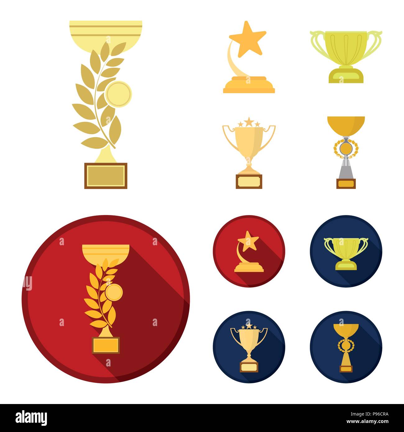Gold Cup cartoon,flat icons in set collection for design. Winners Cup ...