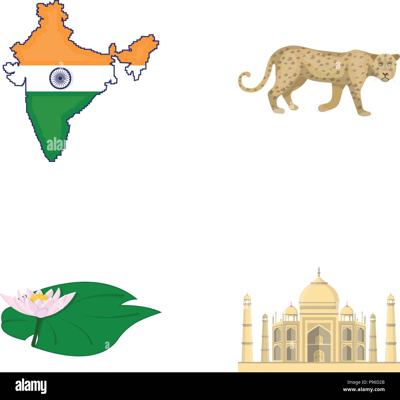 Country India cartoon icons in set collection for design.India and ...