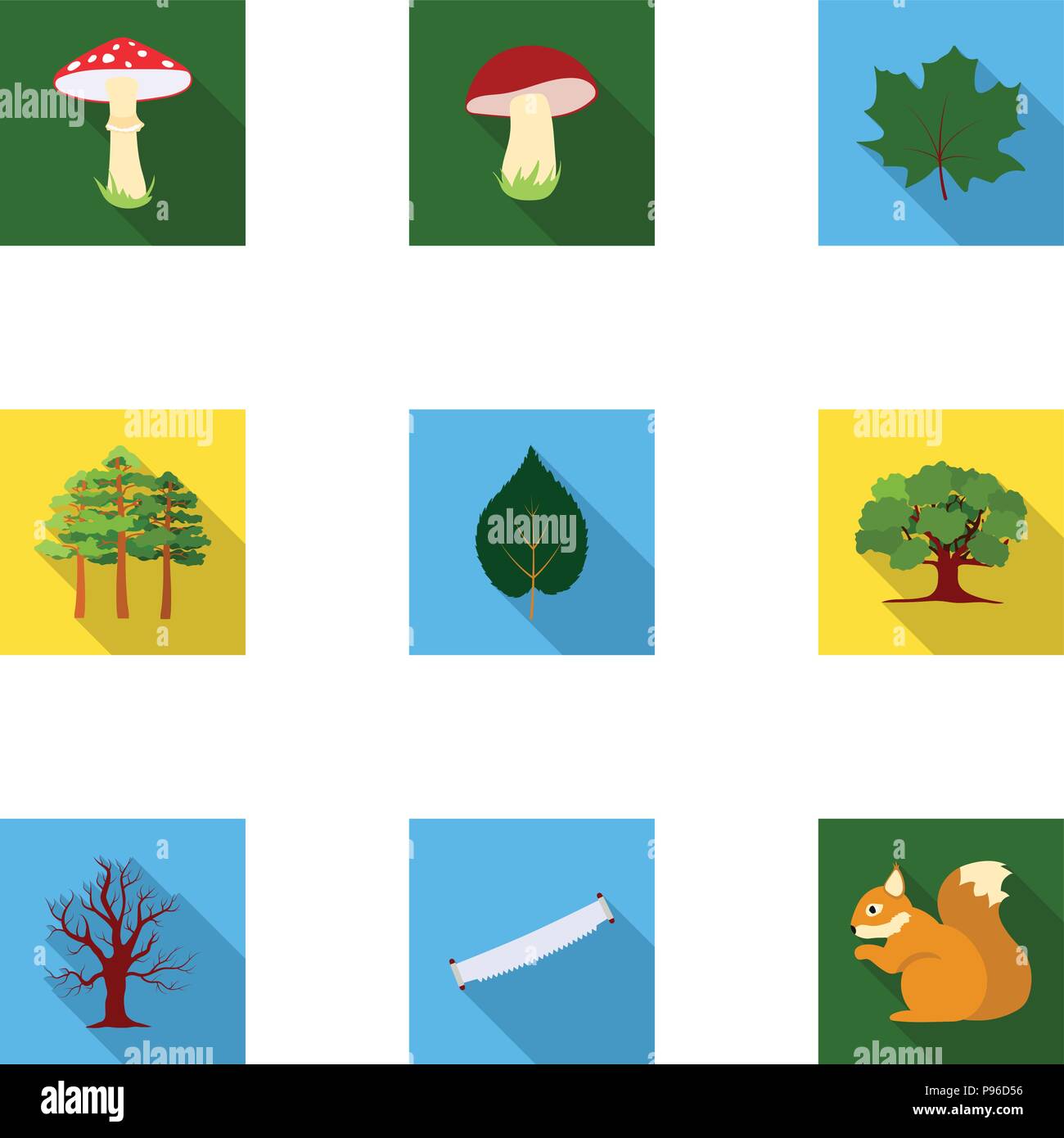 Forest set icons in flat style. Big collection of forest vector symbol ...