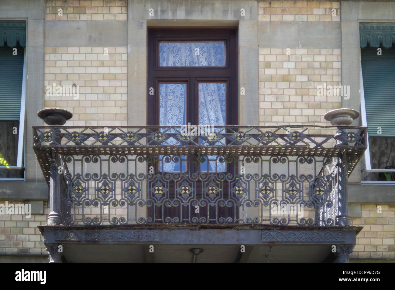 Balcony of an old beautiful House in Germany Stock Photo - Alamy