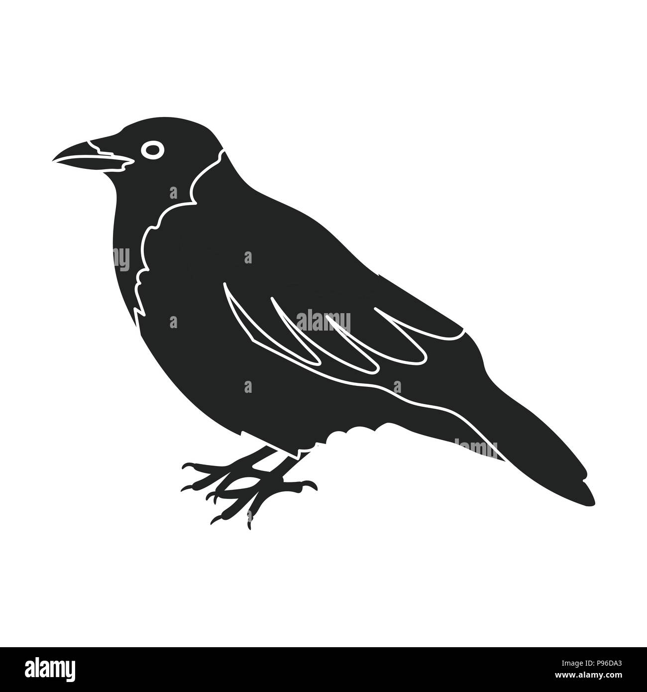Crow icon in black style isolated on white background. Bird symbol ...